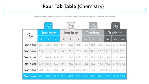 Four Tab Table Diagram (Chemistry)