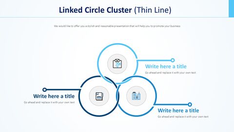 Linked Circle Cluster Diagram (Thin Line)