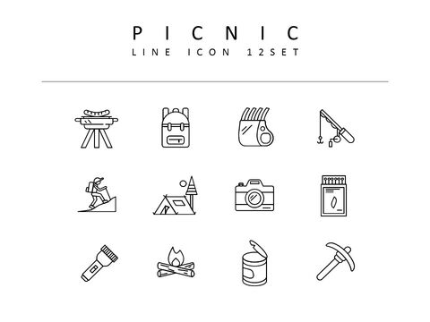 Picnic Vector Icons Set