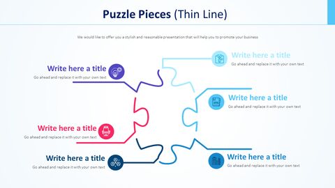 Puzzle Pieces Diagram (Thin Line)