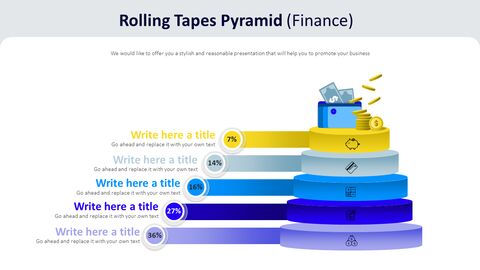 Rolling Tapes Pyramid Diagram (Finance)