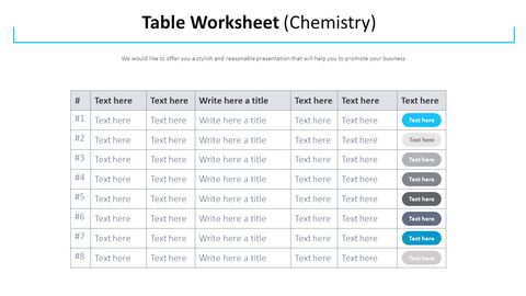 Table Worksheet Diagram (Chemistry)|Tables