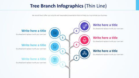 Tree Branch Infographics Diagram (Thin Line)