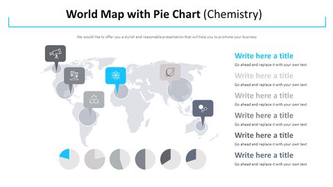 World Map with Pie Chart Diagram (Chemistry)