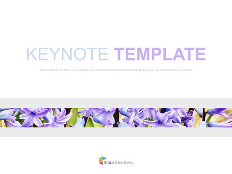 Blue and Purple Flowers - Free Keynote Template Download|Slides