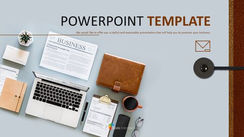 Neat Business Desk - Free PowerPoint Template Design