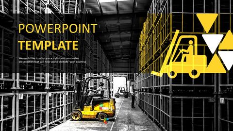 PPT Template Free - Forklike Carrying Warehouse Stuffs