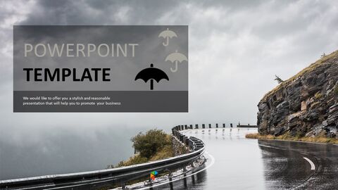 Free Google Slides - Driving Raining Road