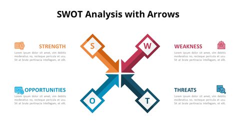 SWOT Analysis with Icons Diagram