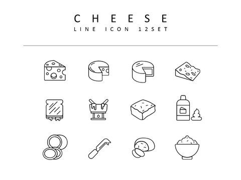 Cheese Vector Icons Set