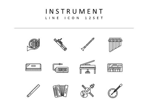 Music Instrument Icons Set Vector