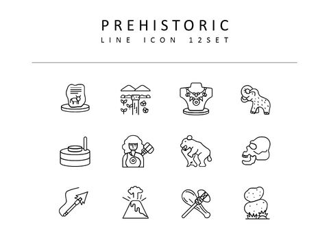 Prehistoric Icons Set