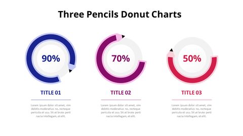 Three Steps Progress Doughnut Graph Chart Diagram