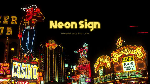 Neon Sign Simple PPT Templates