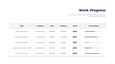 Work Progress Slide|Timeline|Single