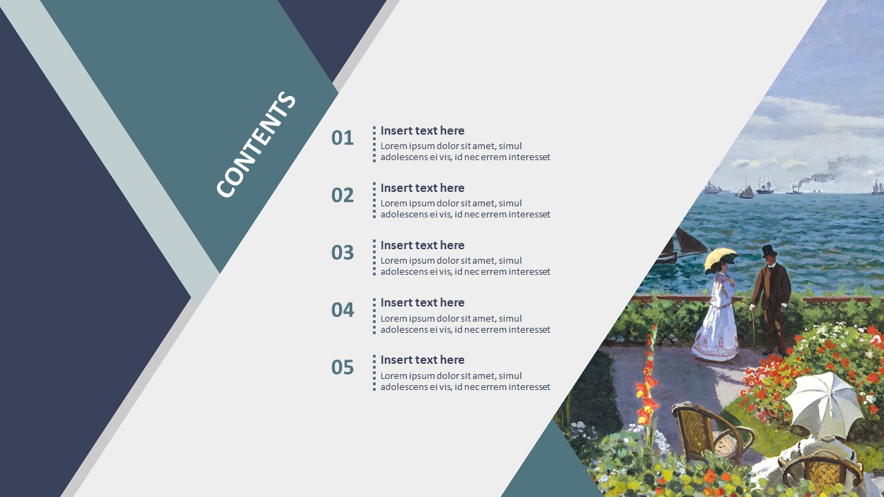 Claude Monet Garden at Sainte-adresse - Free PPT Template