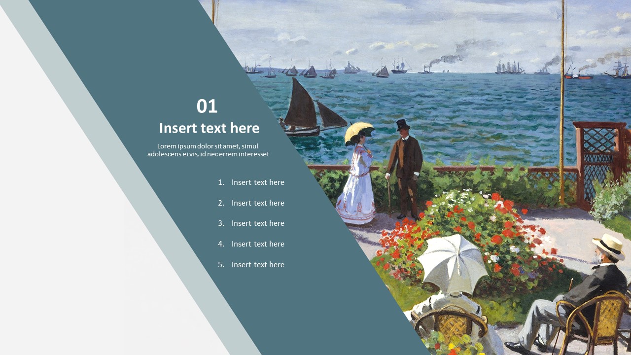 Claude Monet Garden at Sainte-adresse - Free PPT Template