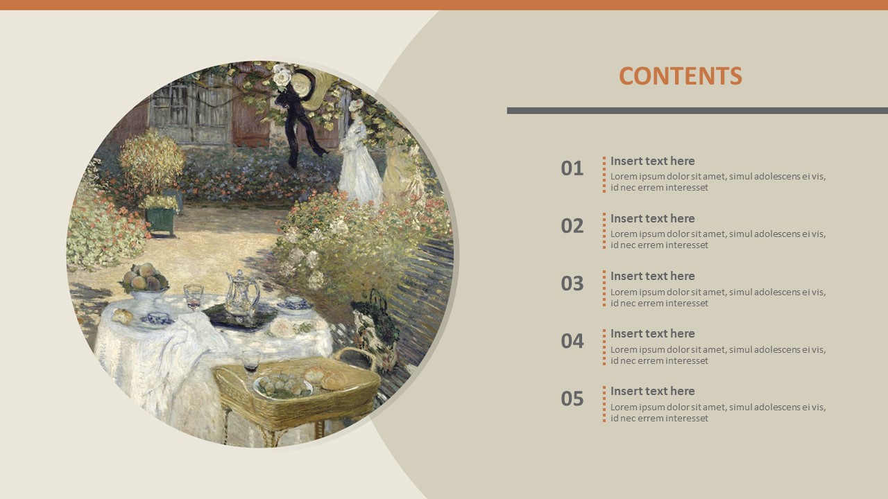 Claude Monet The Luncheon - Free Powerpoint Template