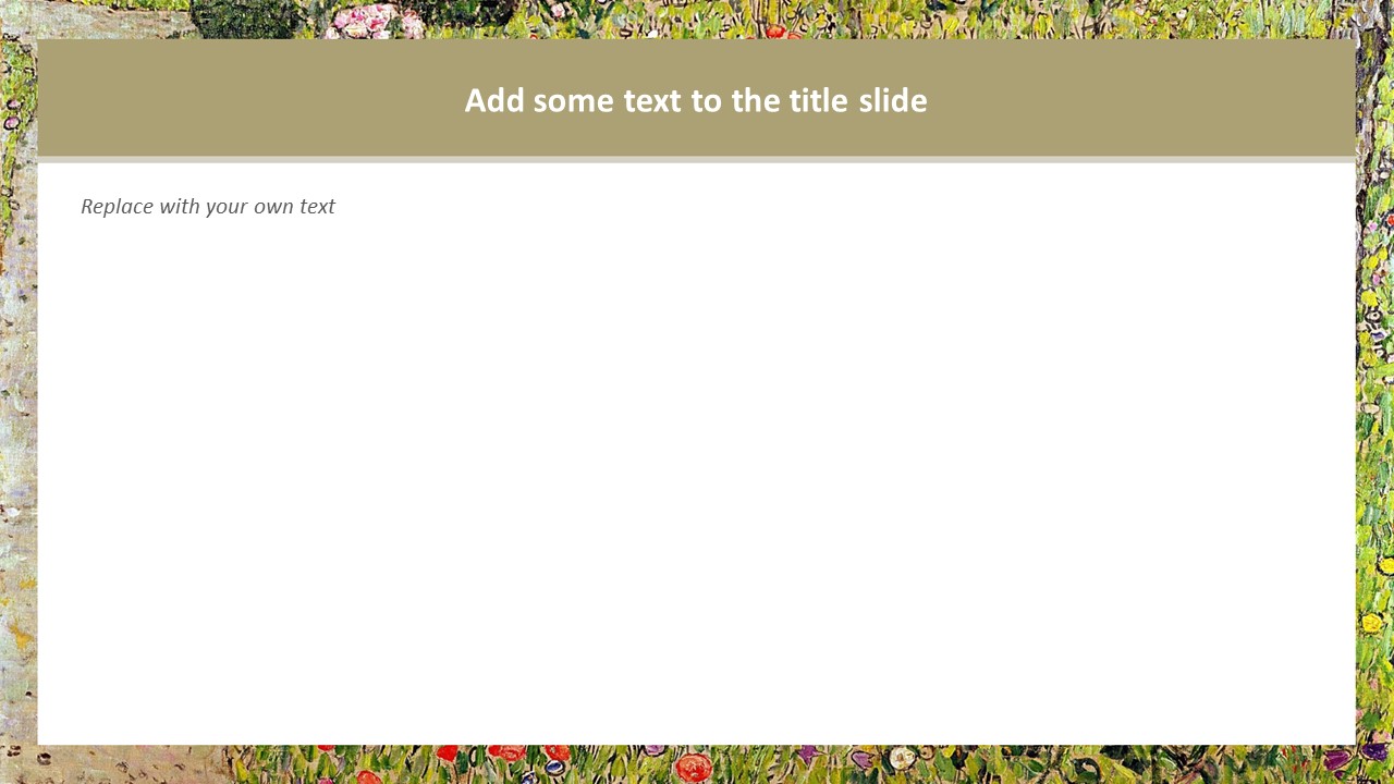 Gustav Klimt Orchard With Roses - Free PPT Template|Slides