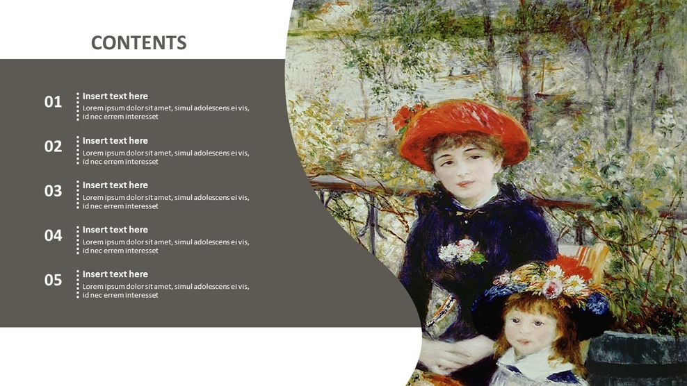 Pierre-auguste Renoir "Zwei Schwestern" - Kostenloses Powerpoint-Beispiel