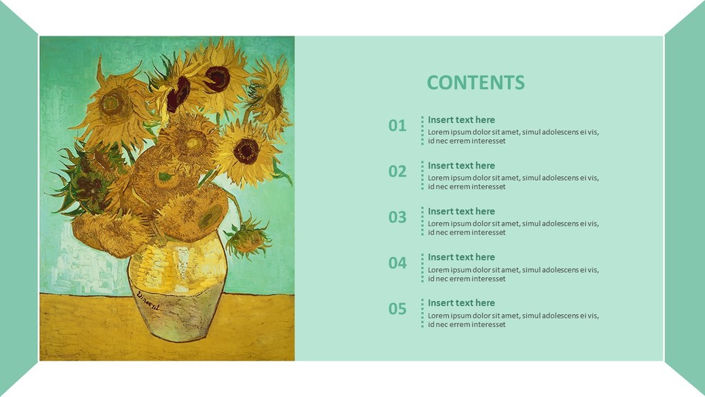 Vincent Van Gogh "Sunflowers" - Free Presentation Templates