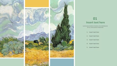 Vincent Van Gogh "Wheat Field With Cypresses" - Free PPT Template