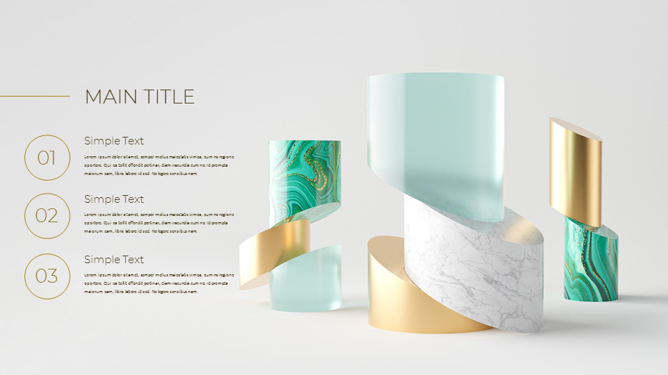 3d Rendering Scene Marble Presentation Google Slides Templates