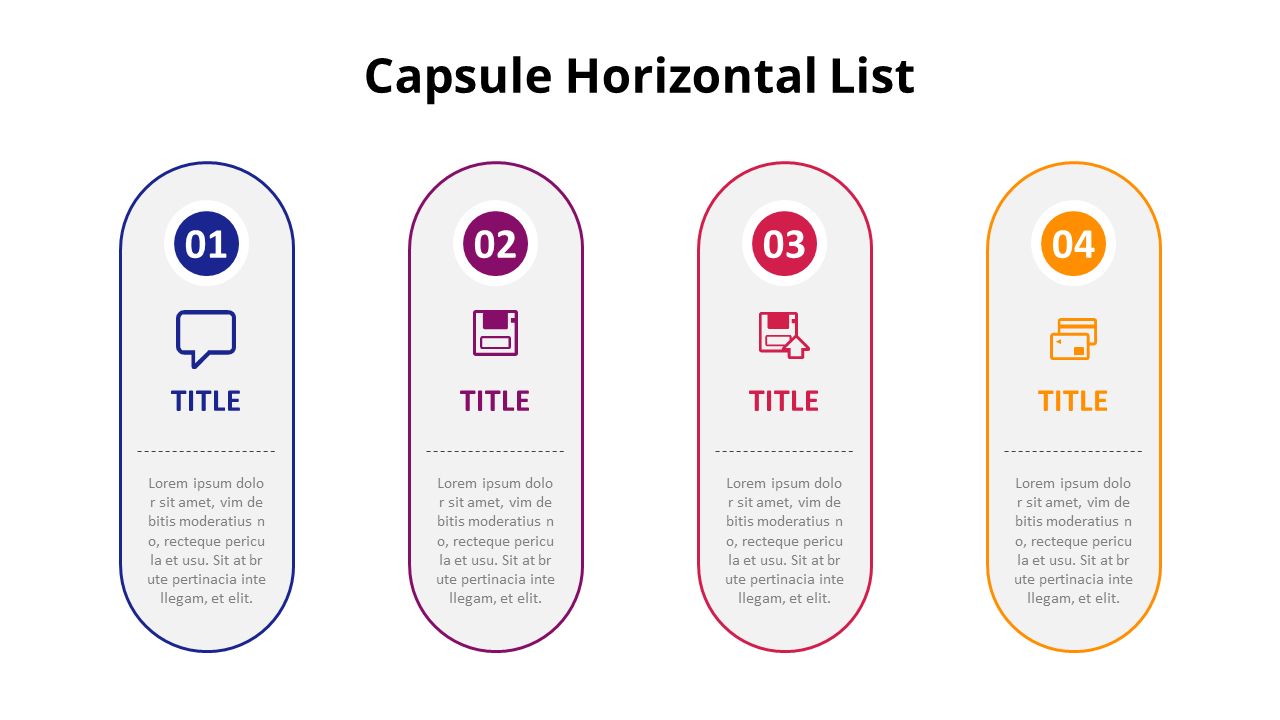 Diagrama de lista de 4 bloques