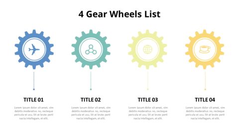 4 Circle Lists Diagram with Icons