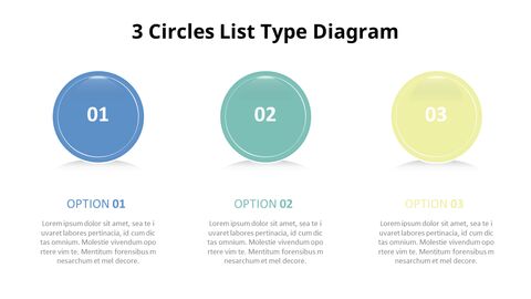 4 Circle Lists Diagram with Icons