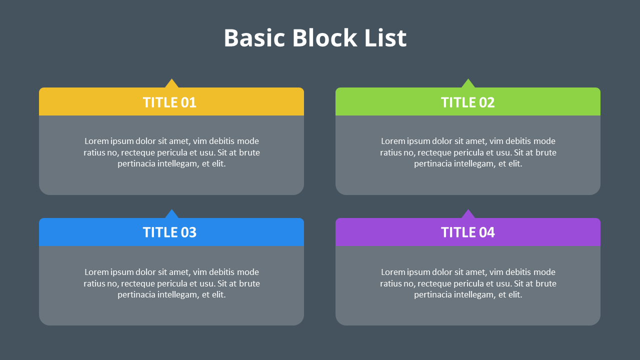 Various Type of 4 Box List Diagram