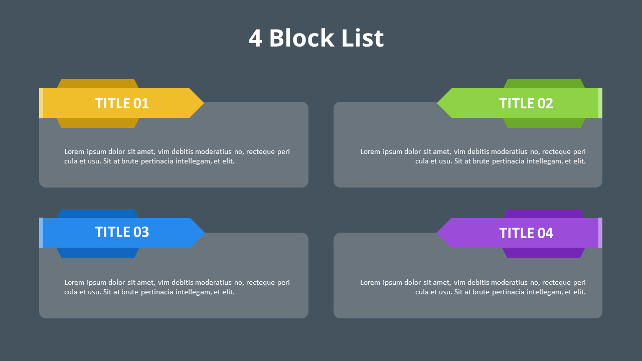 Various Type of 4 Box List Diagram