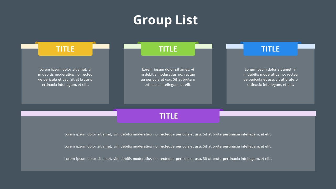 Various Type of 4 Box List Diagram