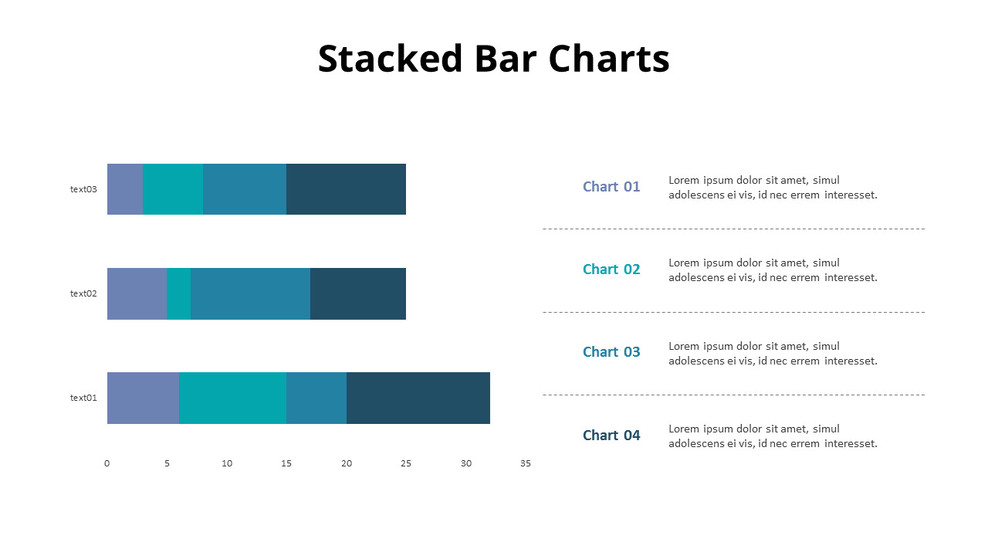3 Categories Horizontal Bar Chart