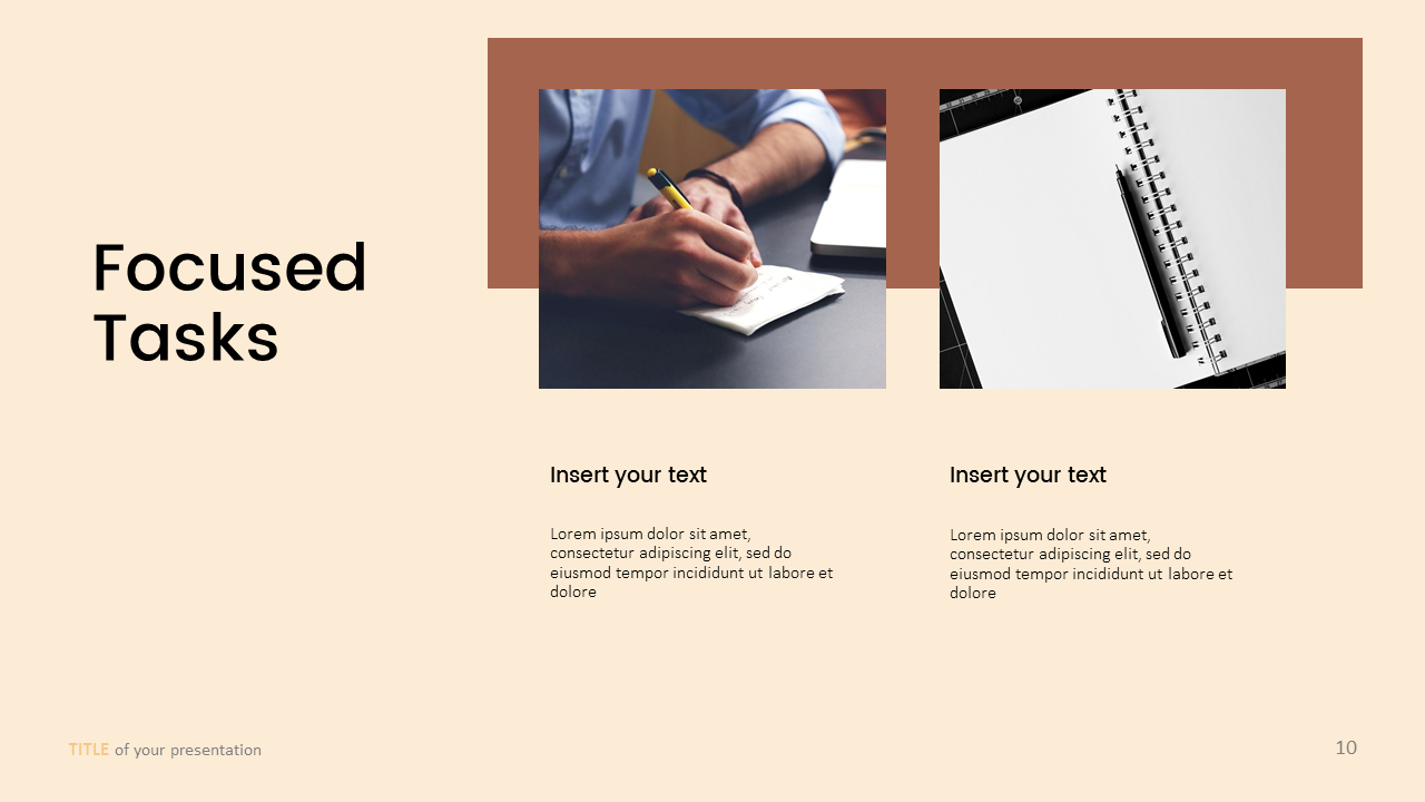 Focused Tasks Template Layout