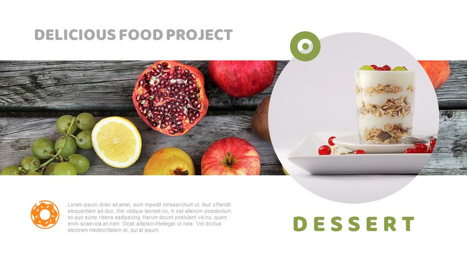 Delicious food project PowerPoint Templates