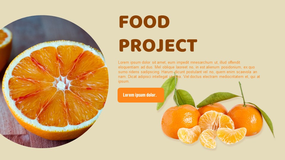 Delicious food project PowerPoint Templates
