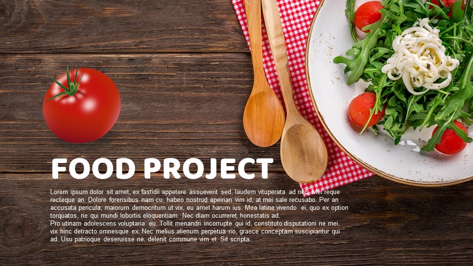 Delicious food project PowerPoint Templates