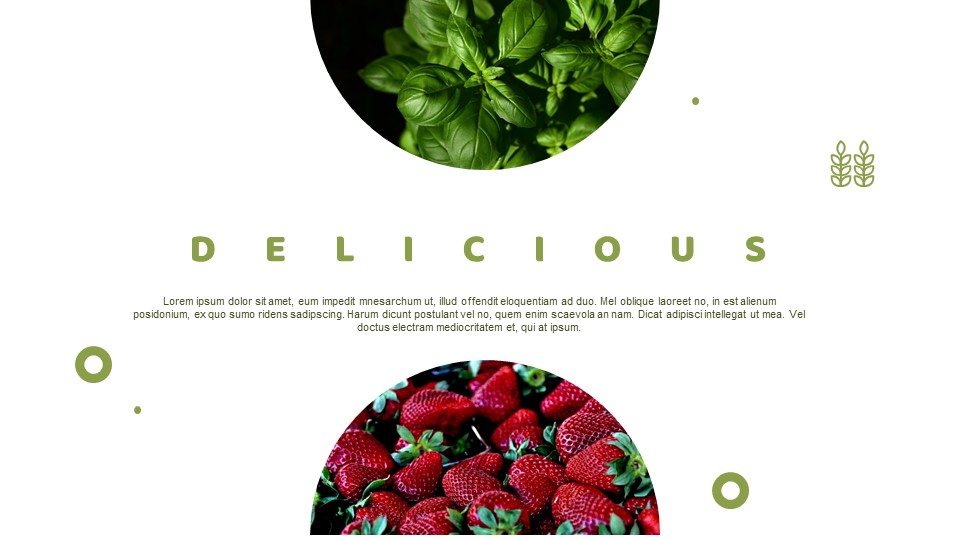 Delicious food project PowerPoint Templates