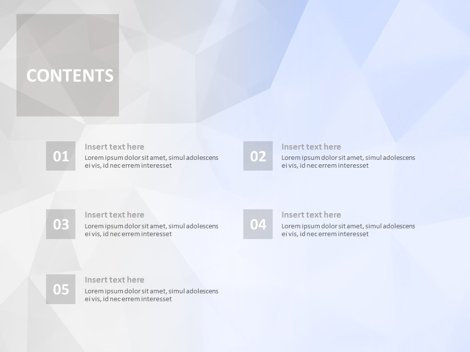 Free Template Design - Triangle Patterns With Gray, Blue Gradation|PPT ...