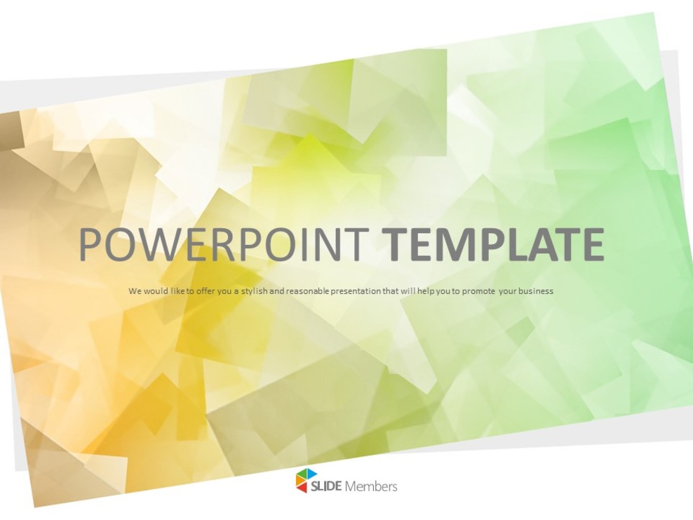 Yellow Green Gradation With Sparkling Squares - Free Powerpoint ...