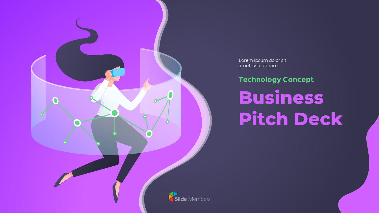 Technology Concept Business Pitch Deck Animated Design