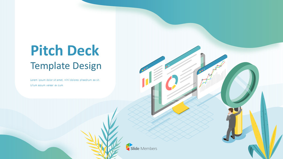 Simple Wave Background Pitch Deck PowerPoint Format