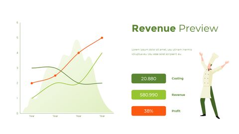 Revenue Preview Graph PowerPoint Slide