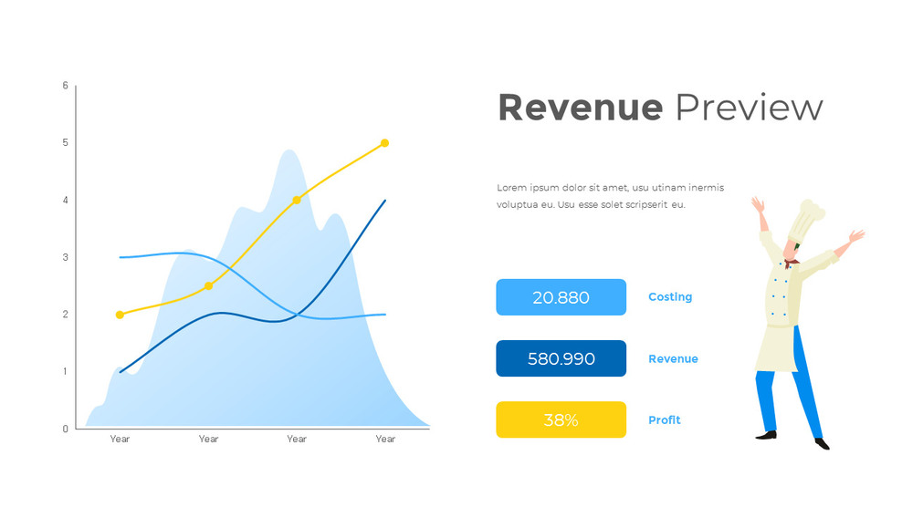 Revenue Preview Graph PowerPoint Slide