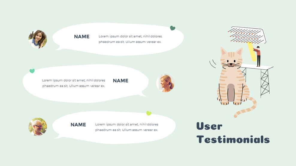 User Testimonials Template Page