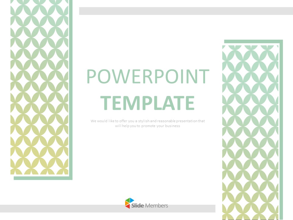 Circle and Diamond Pattern With Mint Gradation - Free Powerpoint Template