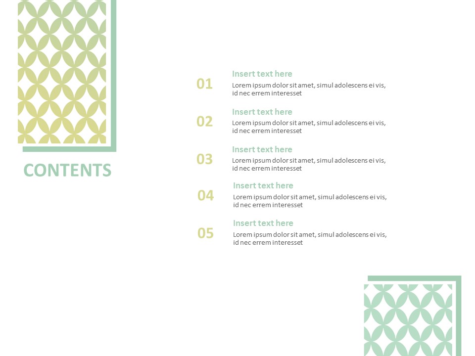 Circle and Diamond Pattern With Mint Gradation - Free Powerpoint Template