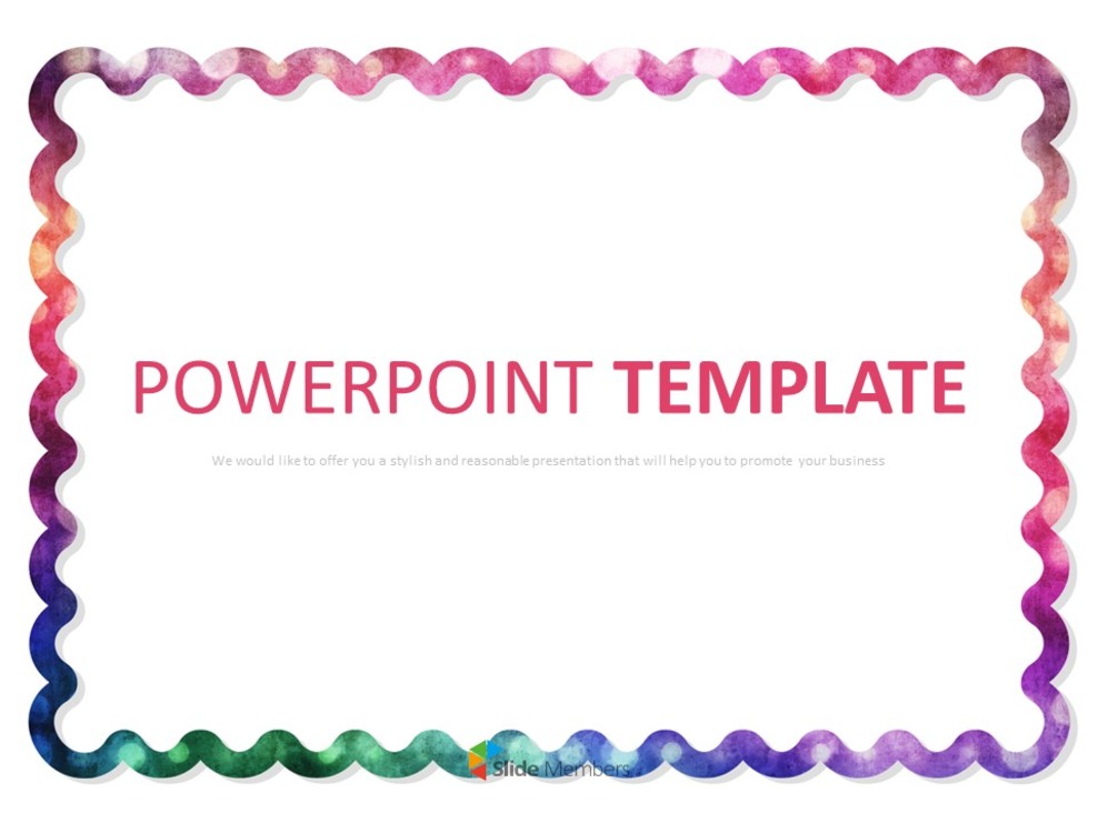 Free PPT Sample - Rainbow Colored, Cloud-shaped Titles