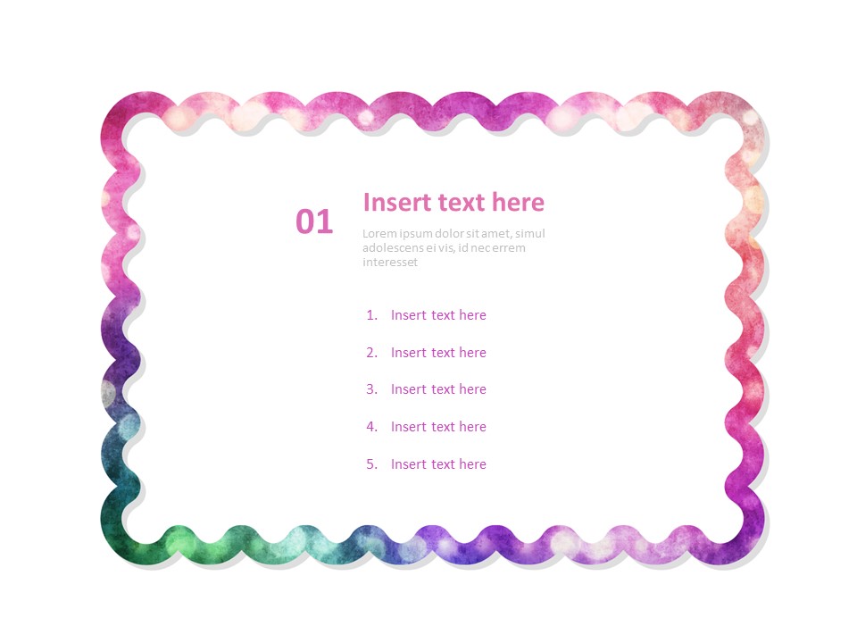 Free PPT Sample - Rainbow Colored, Cloud-shaped Titles